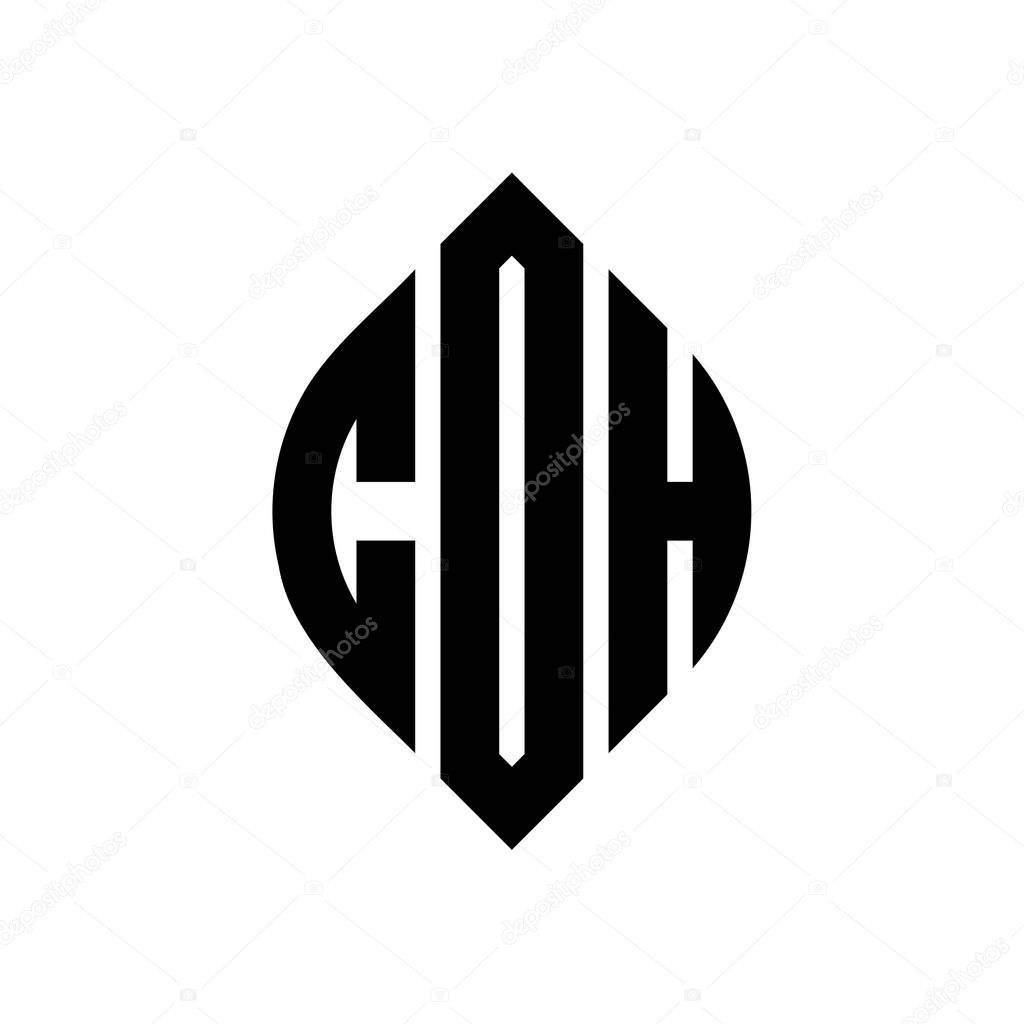 Diseño del logotipo de la letra del círculo CDH con forma de círculo y ...