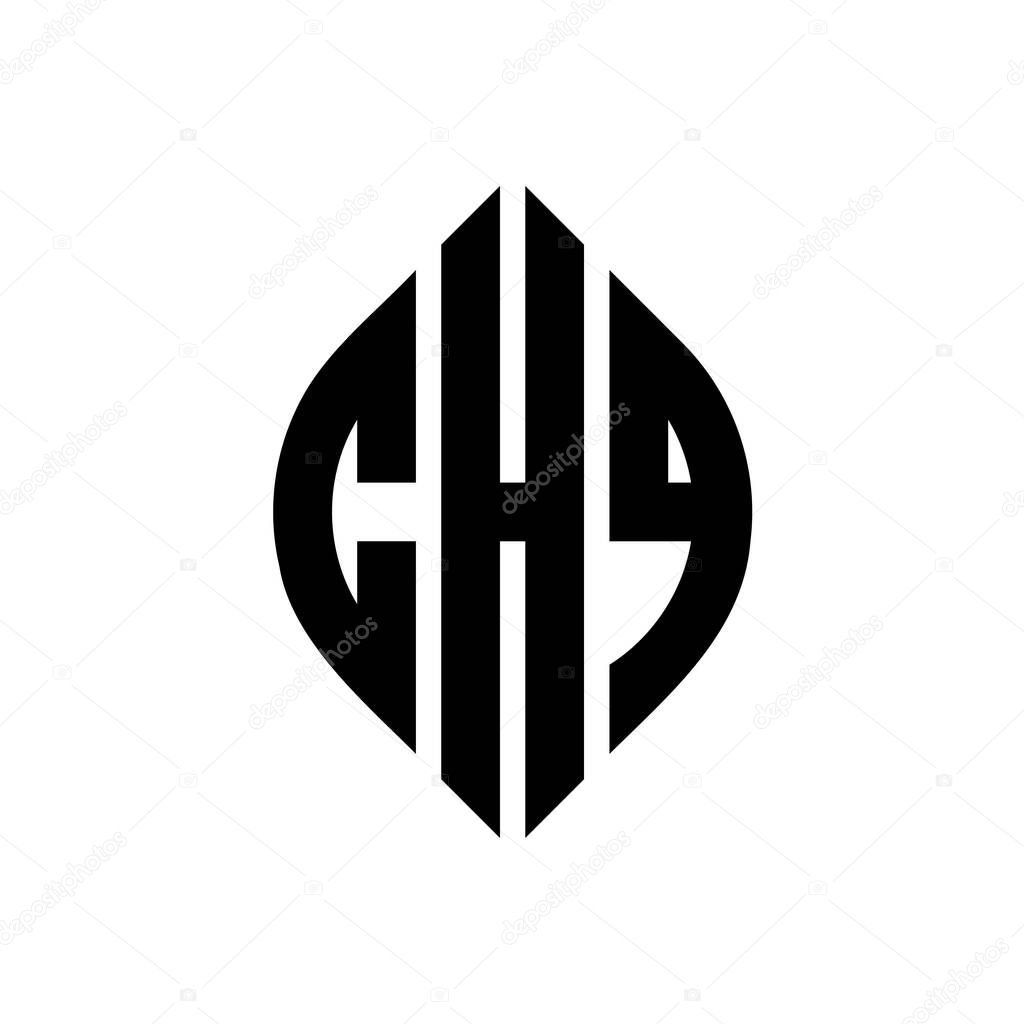 CHQ círculo letra logotipo diseño con forma de círculo y elipse. CHQ ...