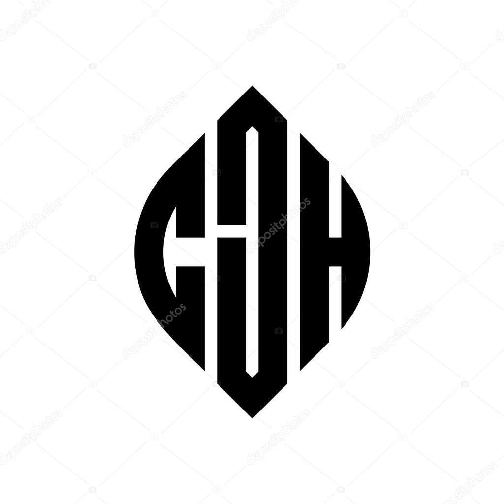 Diseño del logotipo de la letra del círculo CJH con forma de círculo y ...