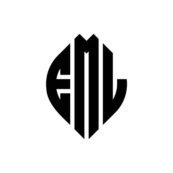 EML círculo letra logotipo diseño con forma de círculo y elipse. EML ...