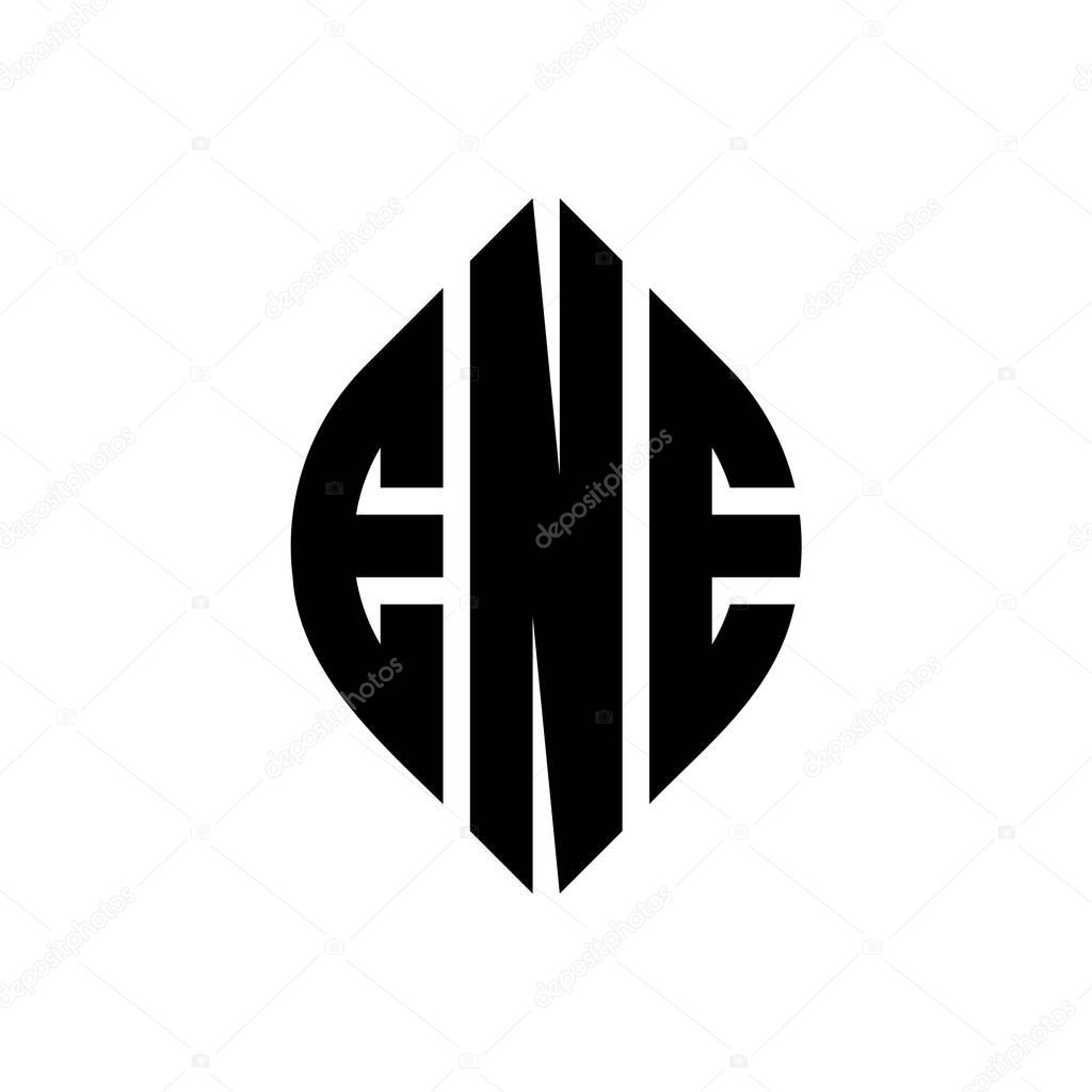Diseño de logotipo de letra de círculo ENE con forma de círculo y ...