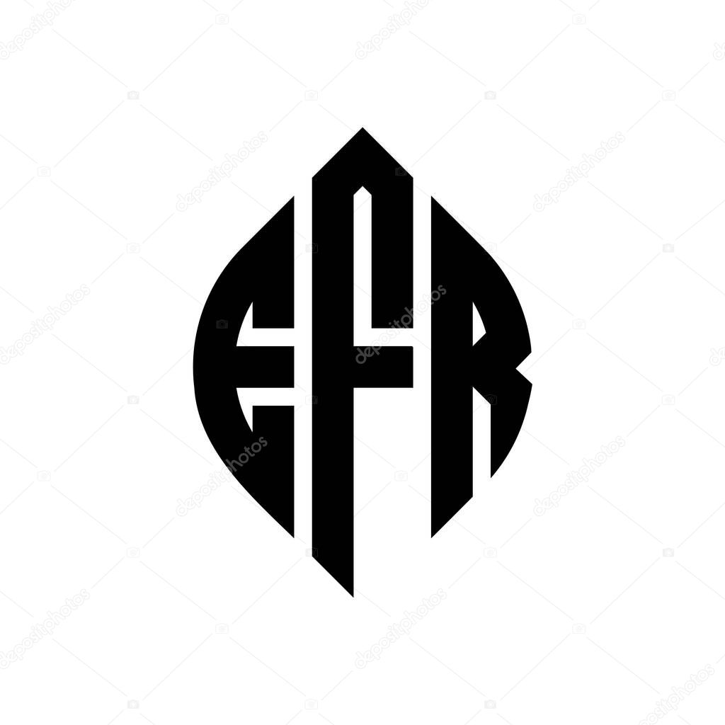 Diseño del logotipo de la letra del círculo EFR con forma de círculo y ...