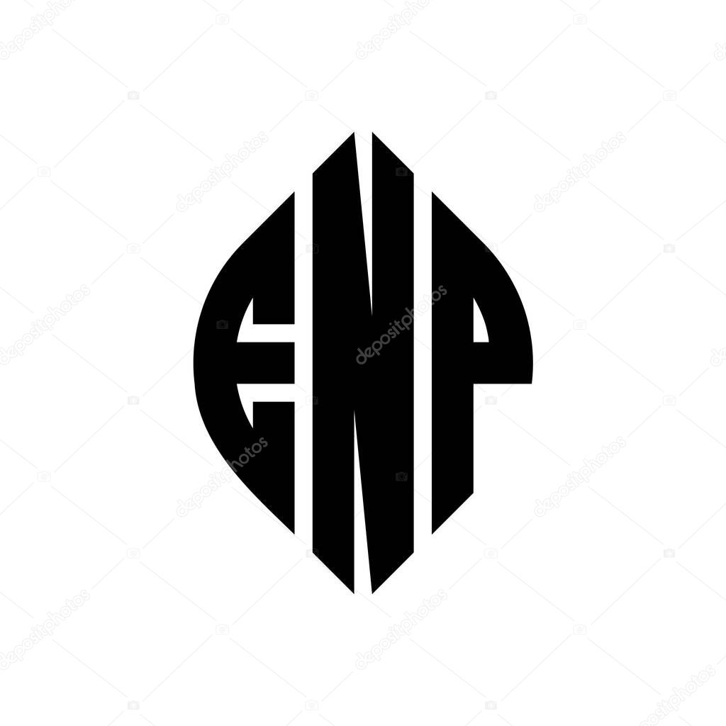 Diseño del logotipo de la letra del círculo ENP con forma de círculo y ...