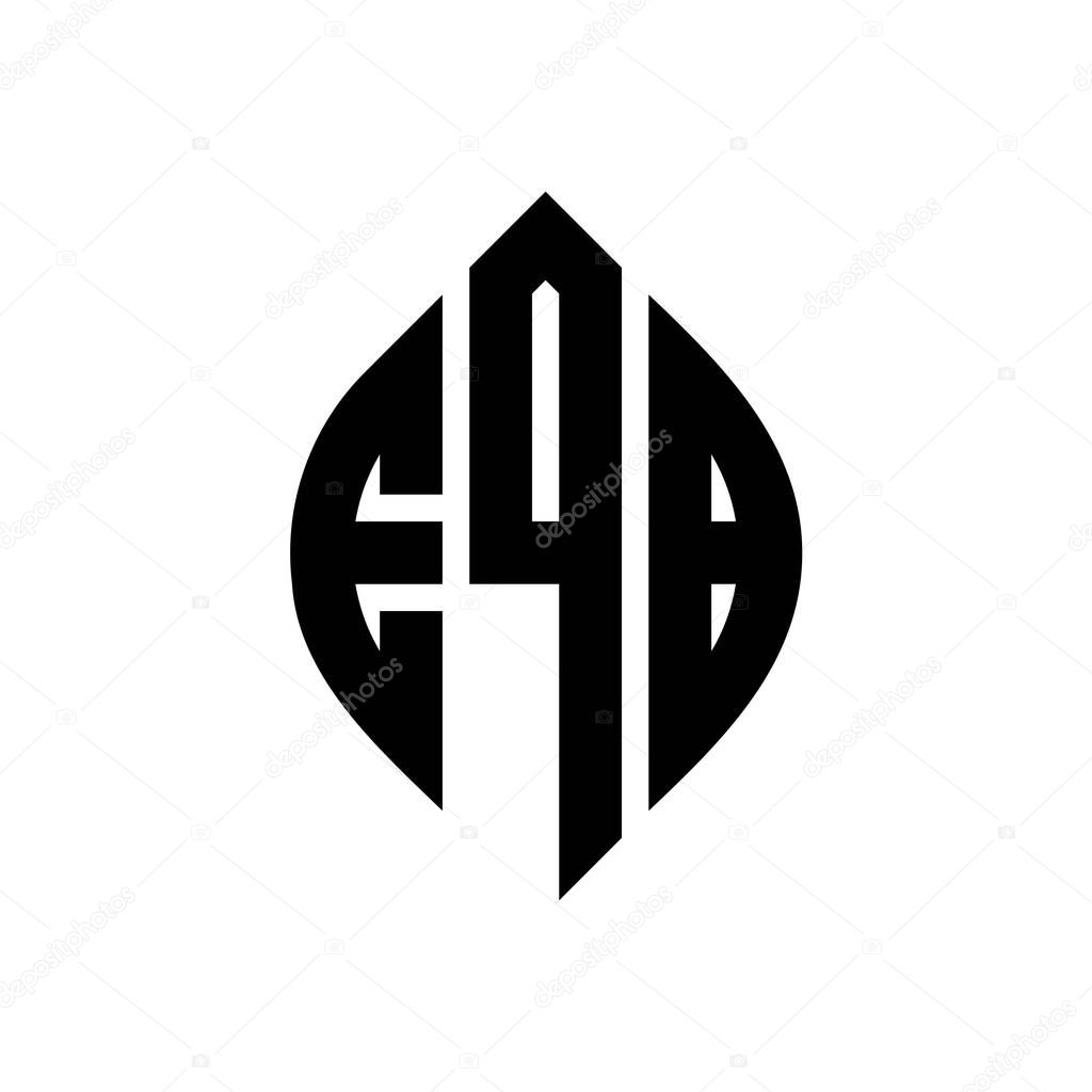 Diseño de logotipo de letra de círculo EQB con forma de círculo y ...