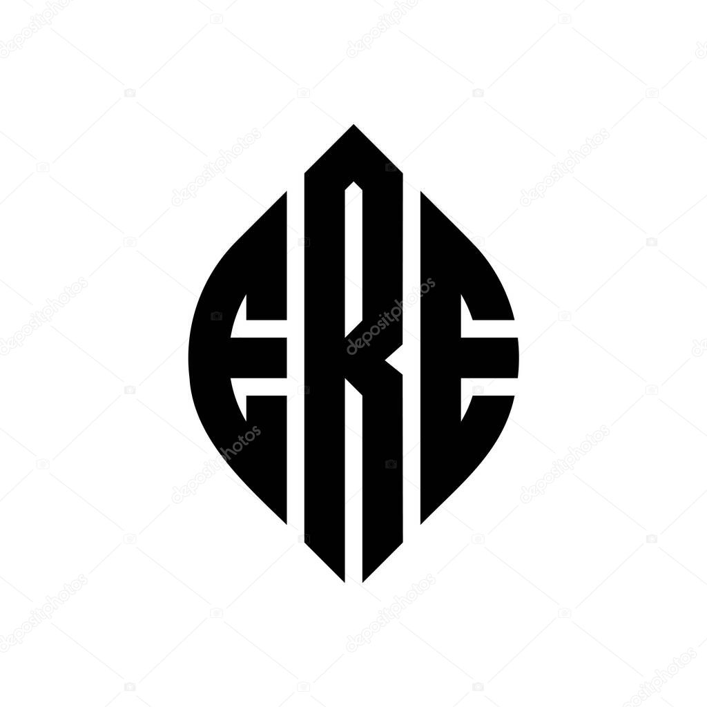 Diseño del logotipo de la letra del círculo ERE con forma de círculo y ...