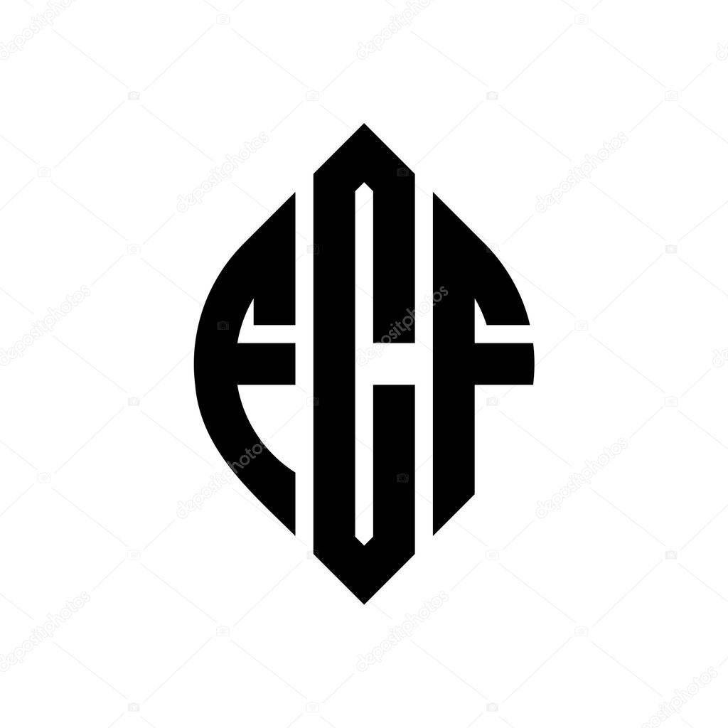 Diseño del logotipo de la letra del círculo FCF con forma de círculo y ...