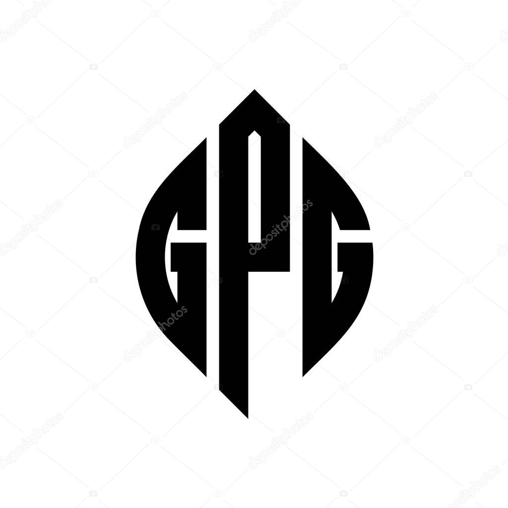 Diseño del logotipo de la letra del círculo GPG con forma de círculo y ...