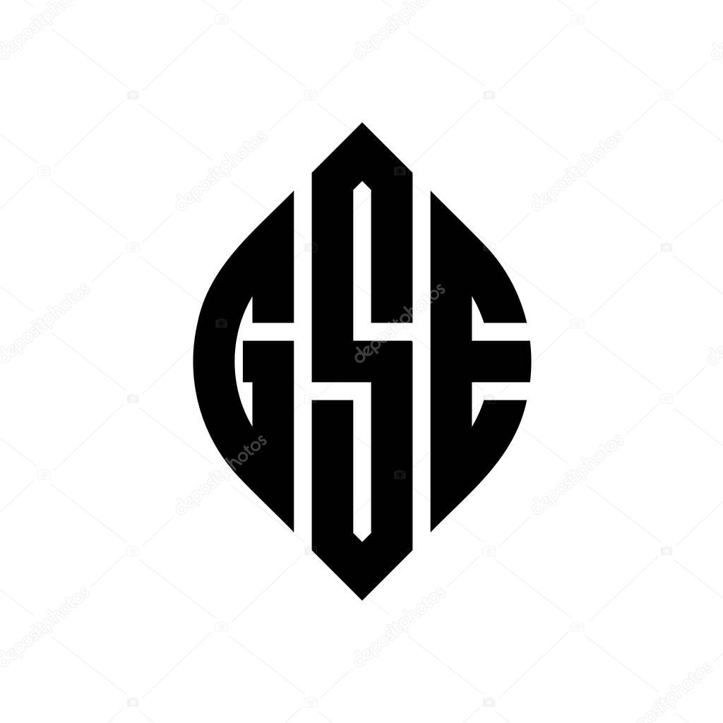 Diseño del logotipo de la letra del círculo GSE con forma de círculo y ...