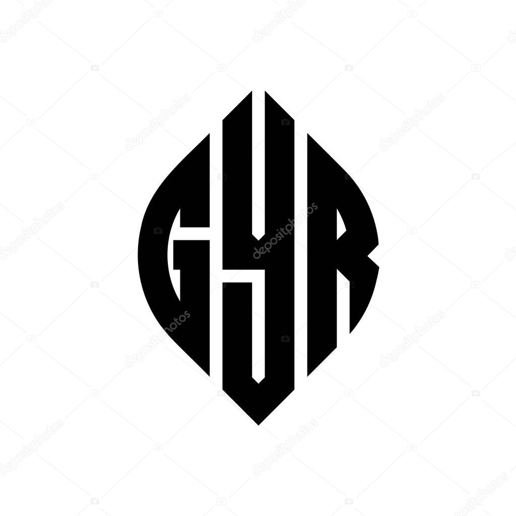 Diseño del logotipo de la letra del círculo GYR con forma de círculo y ...