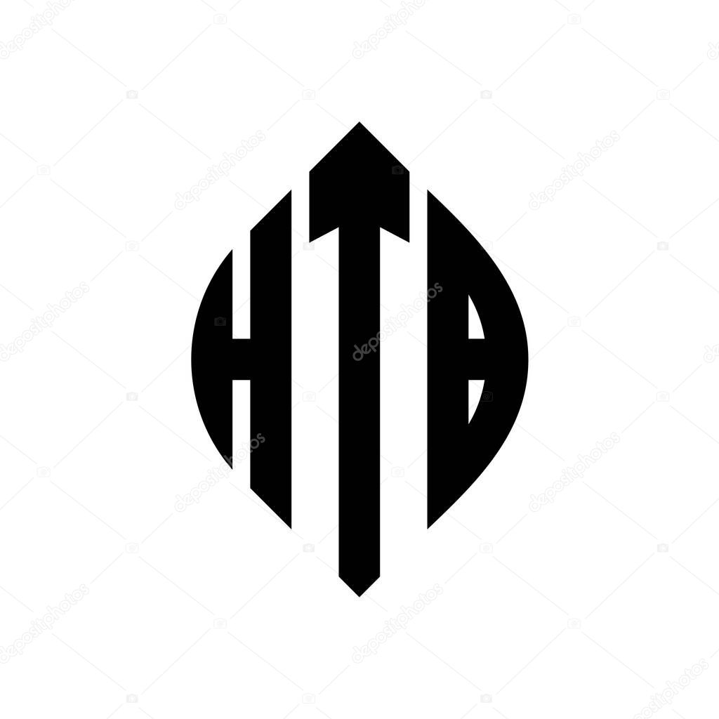 Diseño del logotipo de la letra del círculo HTB con forma de círculo y ...