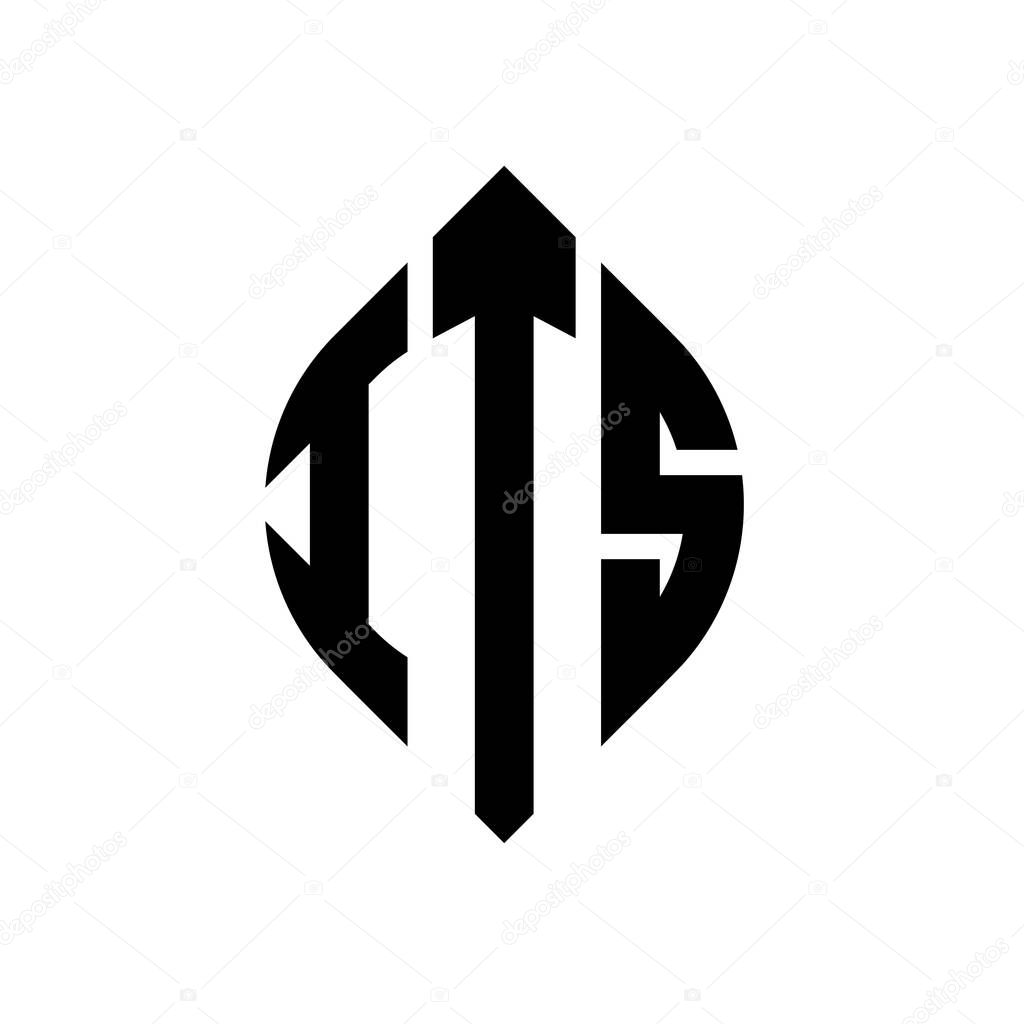 Diseño de logotipo de letra circular ITS con forma de círculo y elipse ...