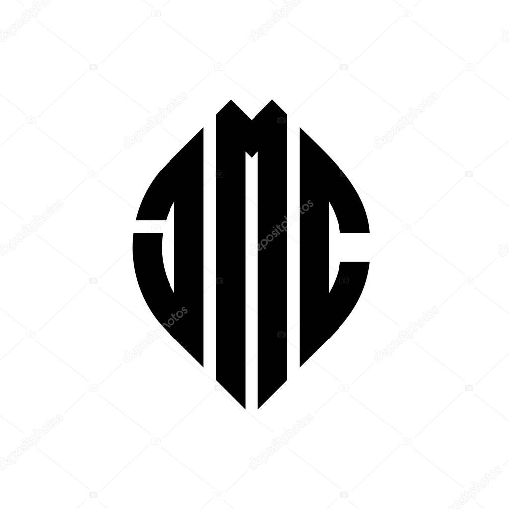Diseño del logotipo de la letra del círculo JMC con forma de círculo y ...