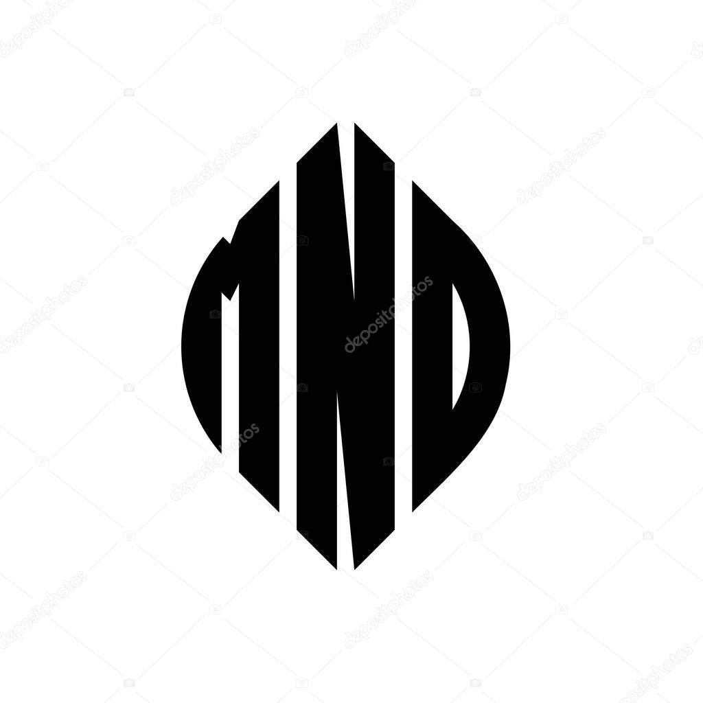 Diseño de logotipo de letra circular MNO con forma de círculo y elipse ...