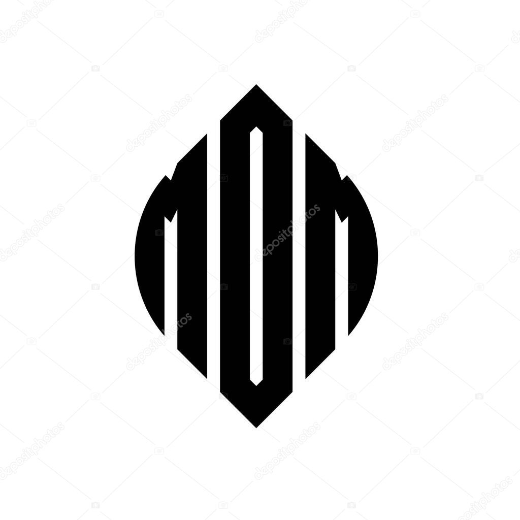 MOM círculo letra logo diseño con forma de círculo y elipse. MOM elipse ...