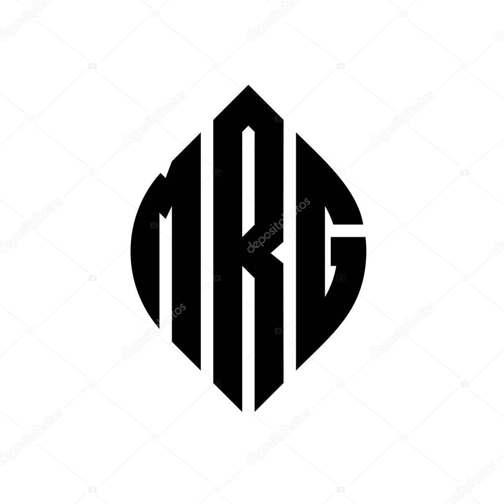 Diseño del logotipo de la letra del círculo MRG con forma de círculo y ...
