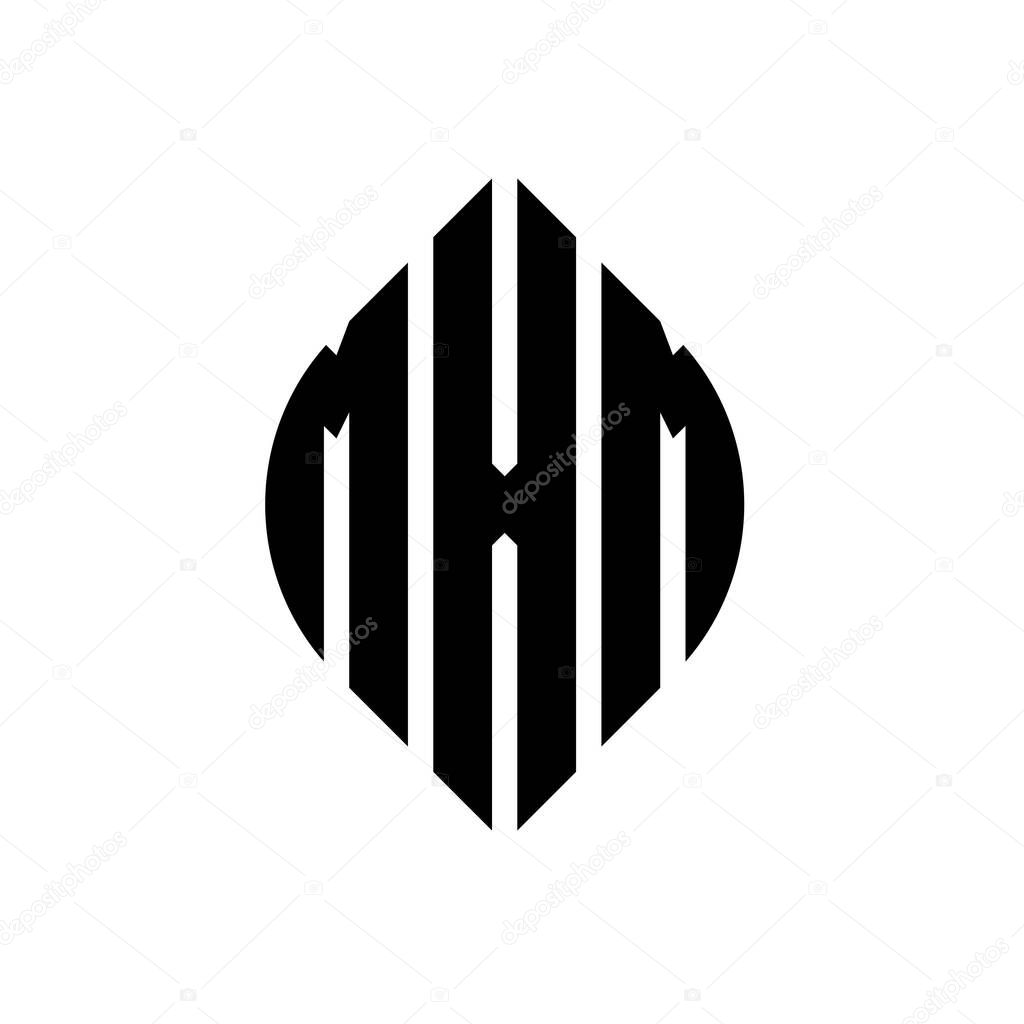 Diseño del logotipo de la letra del círculo MXM con forma de círculo y ...