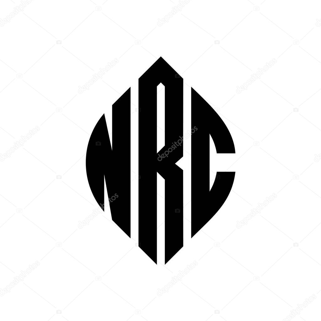 Diseño del logotipo de la letra del círculo NRC con forma de círculo y ...