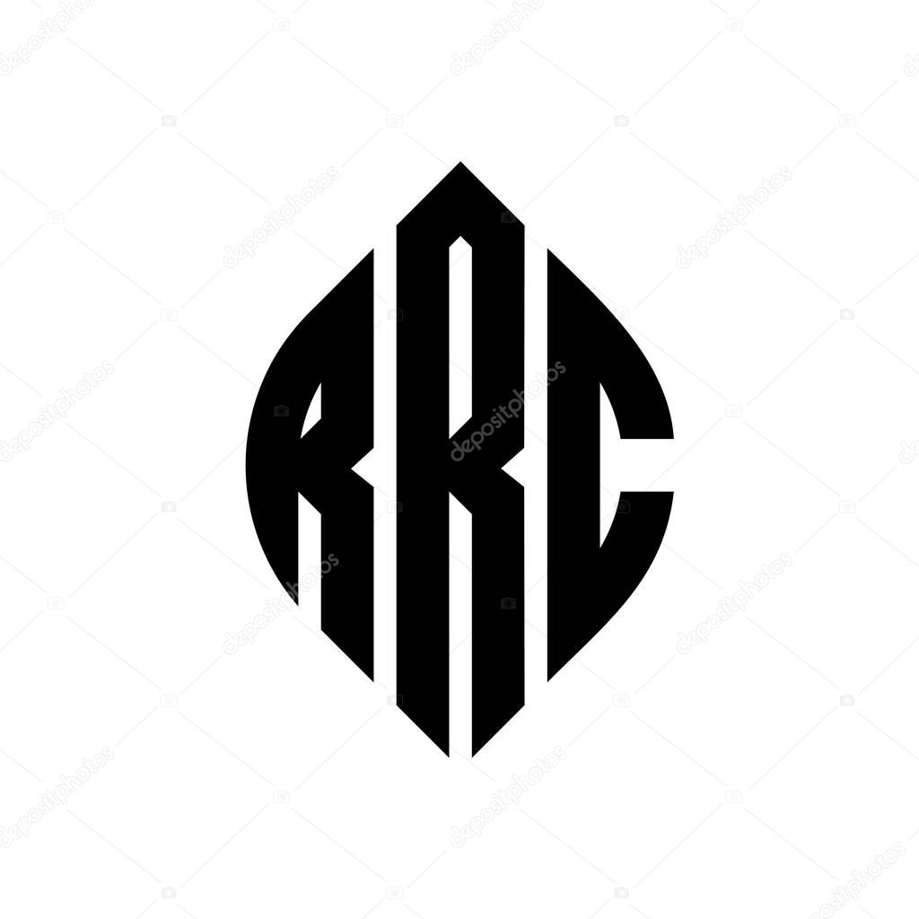 Diseño del logotipo de la letra del círculo RRC con forma de círculo y ...