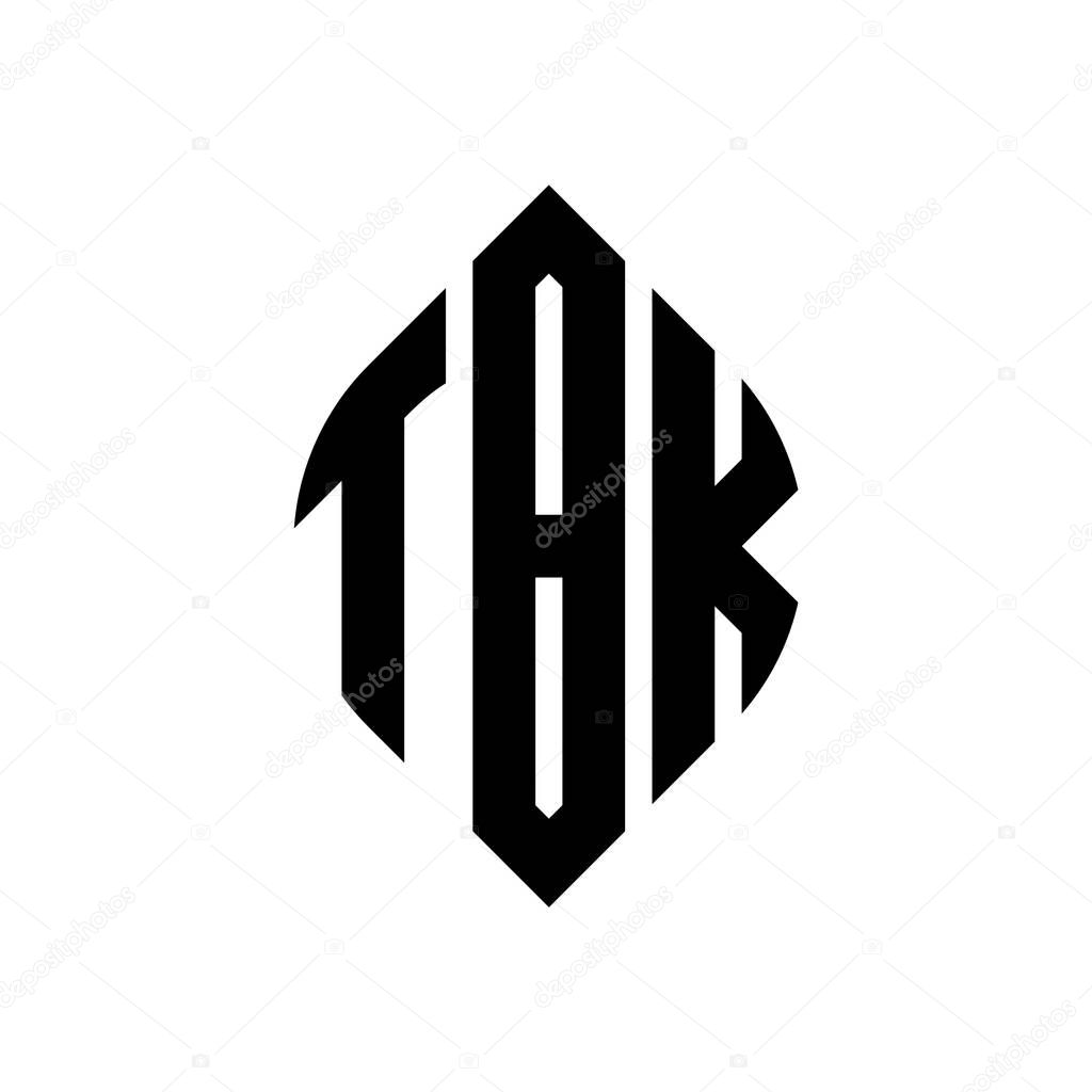 Diseño del logotipo de la letra del círculo TBK con forma de círculo y ...