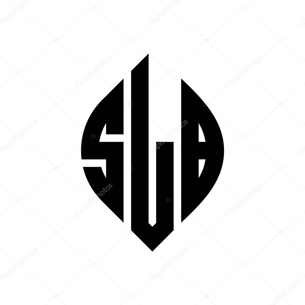 Diseño del logotipo de la letra del círculo SLB con forma de círculo y ...