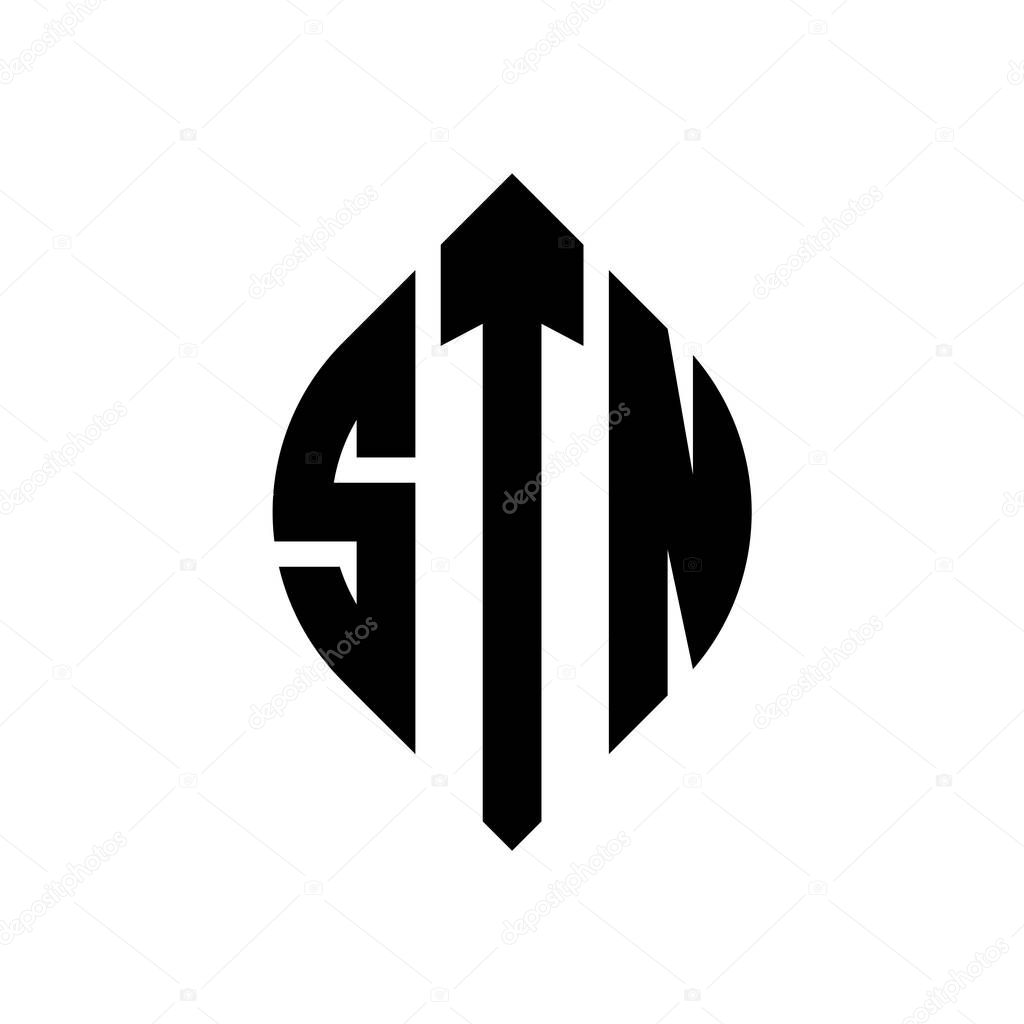 Diseño del logotipo de la letra del círculo STN con forma de círculo y ...