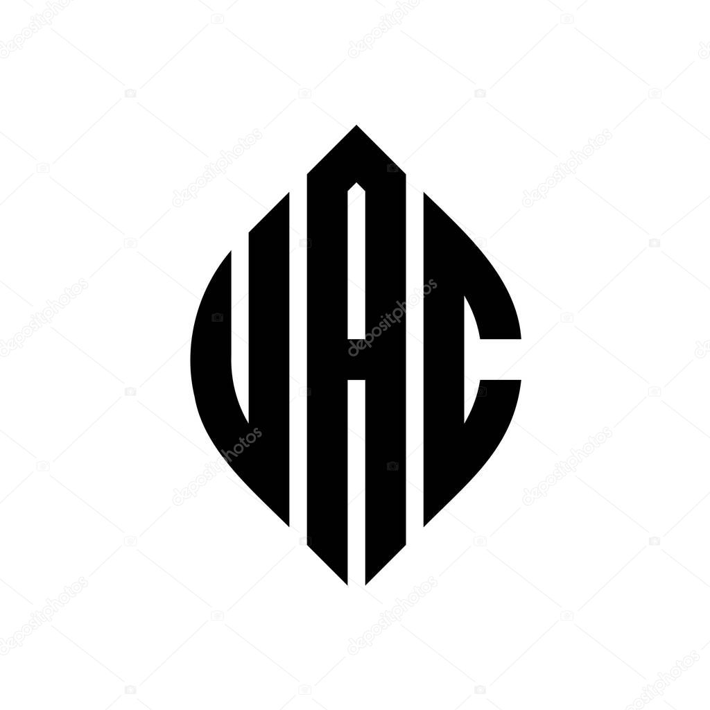 Diseño del logotipo de la letra del círculo UAC con forma de círculo y ...