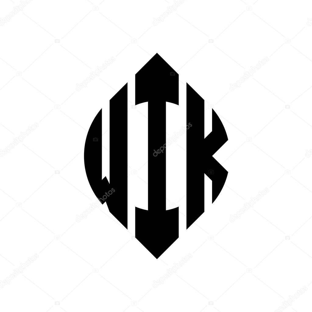 Diseño del logotipo de la letra del círculo WIK con forma de círculo y ...