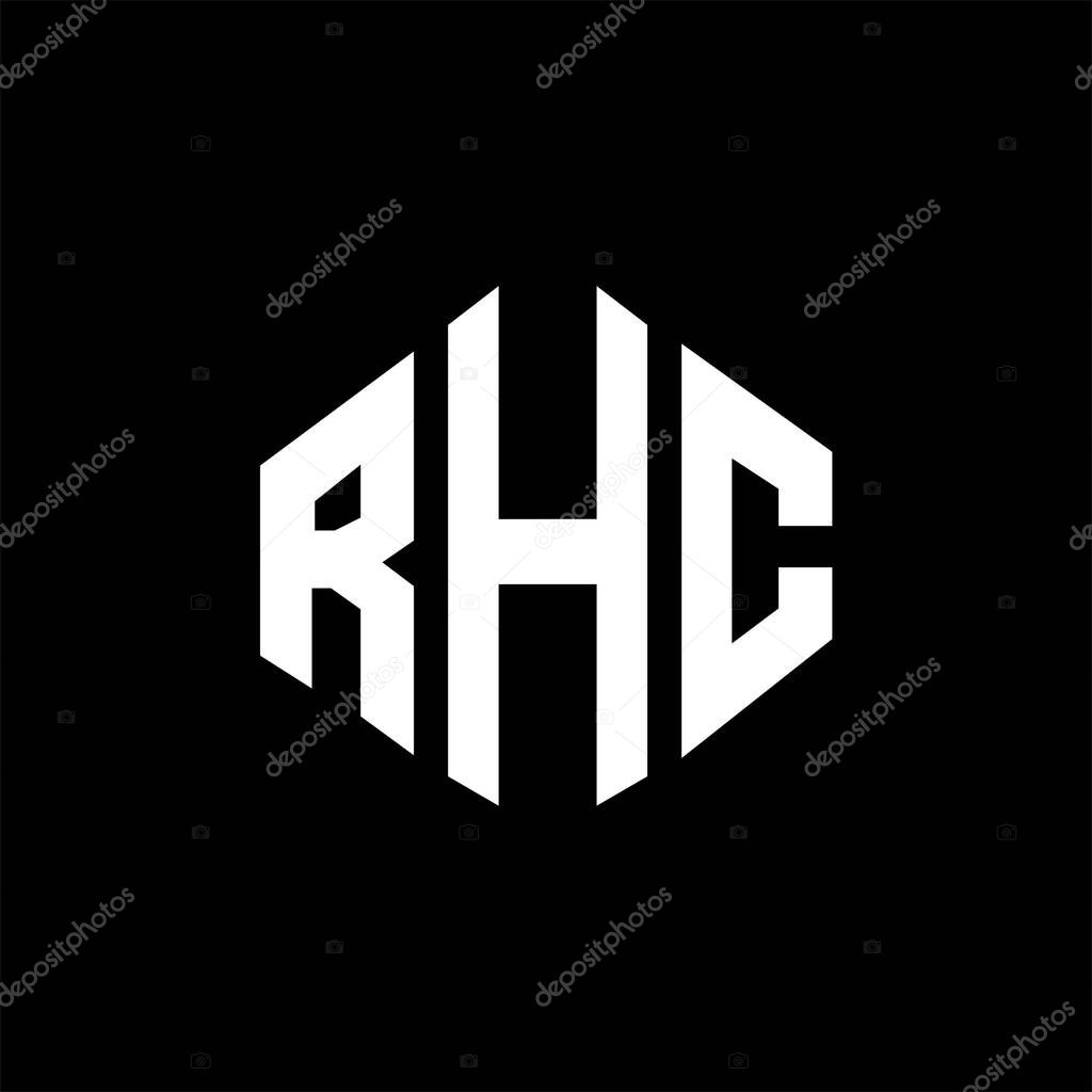 RHC letter logo design with polygon shape. RHC polygon and cube shape ...