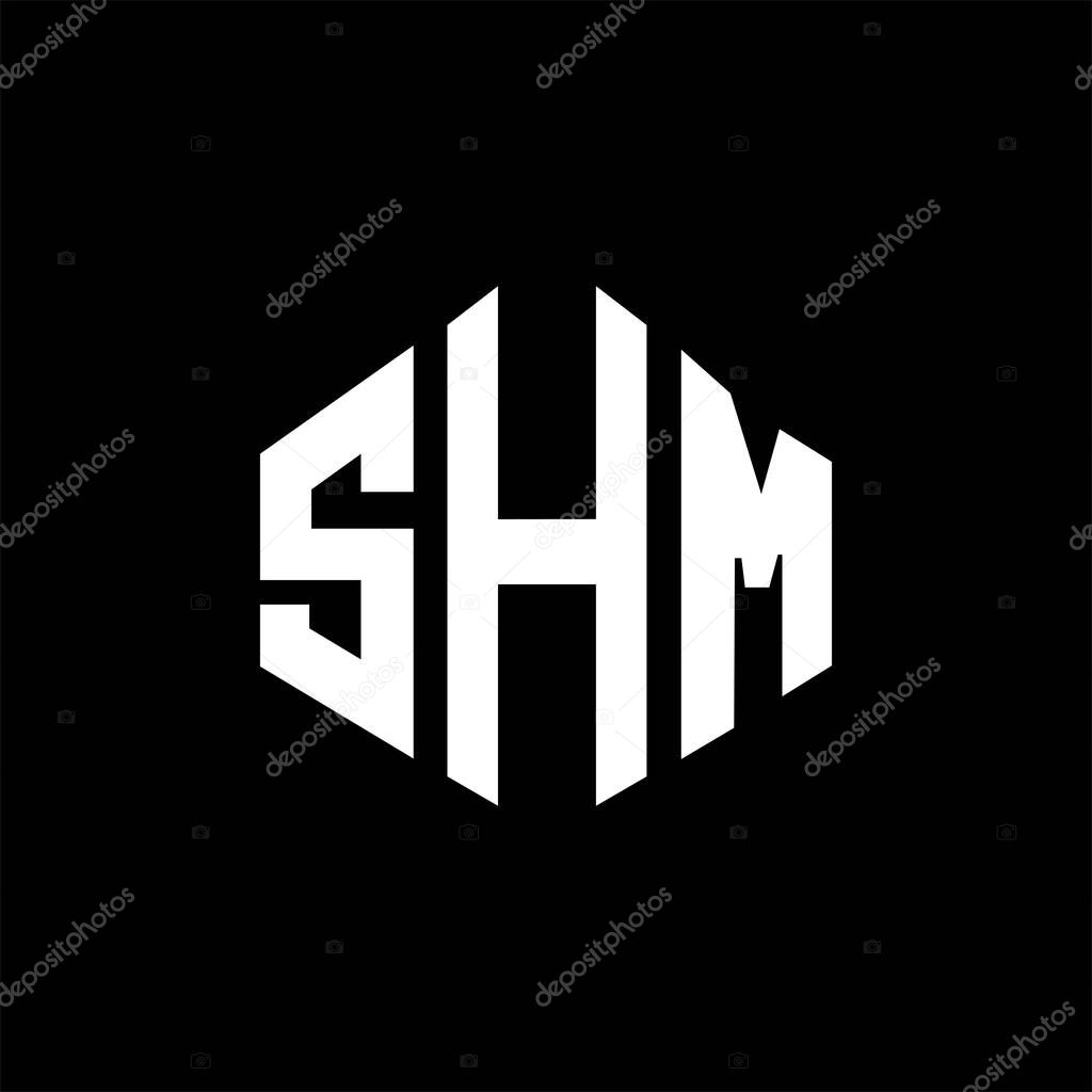 SHM letter logo design with polygon shape. SHM polygon and cube shape ...