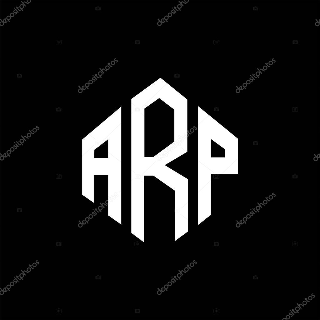 ARP letter logo design with polygon shape. ARP polygon and cube shape ...