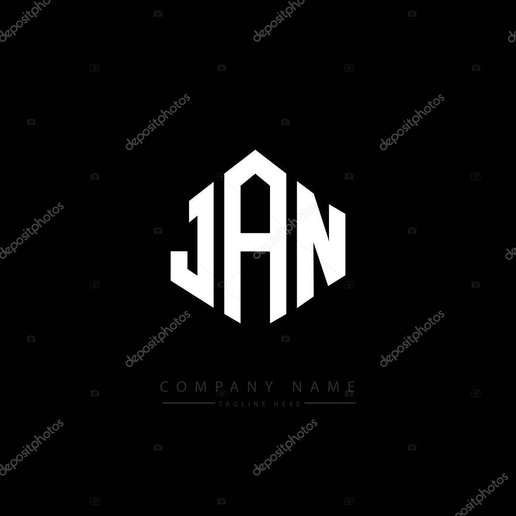 Diseño de logotipo de letra JAN con forma de polígono. Diseño de ... Diseño de logotipo de letra JAN con forma de polígono. Diseño de ...