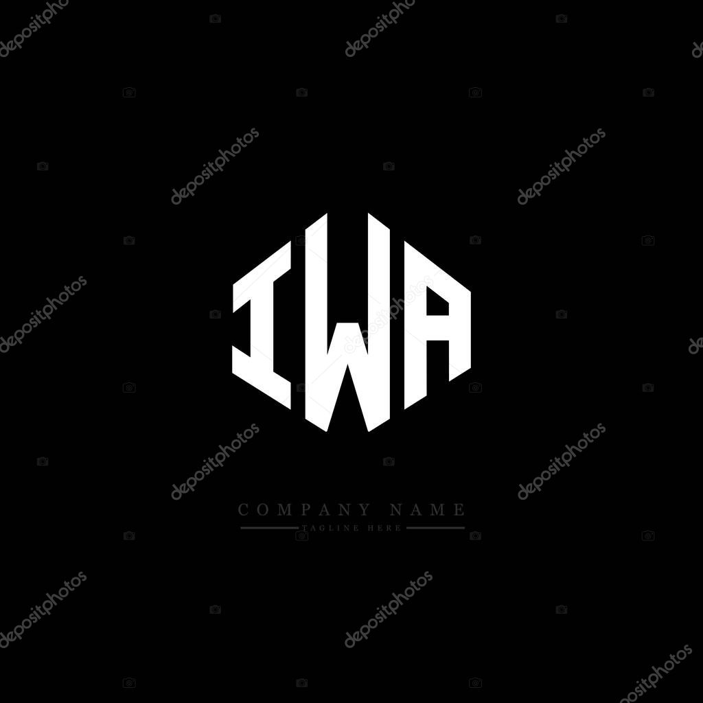 IWA letter logo design with polygon shape. IWA polygon and cube shape ...