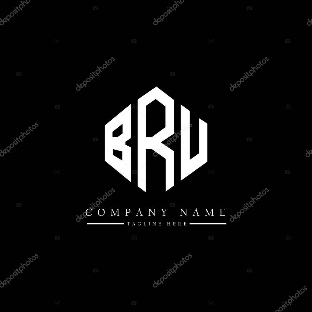 BRU letter logo design with polygon shape. BRU polygon and cube shape ...