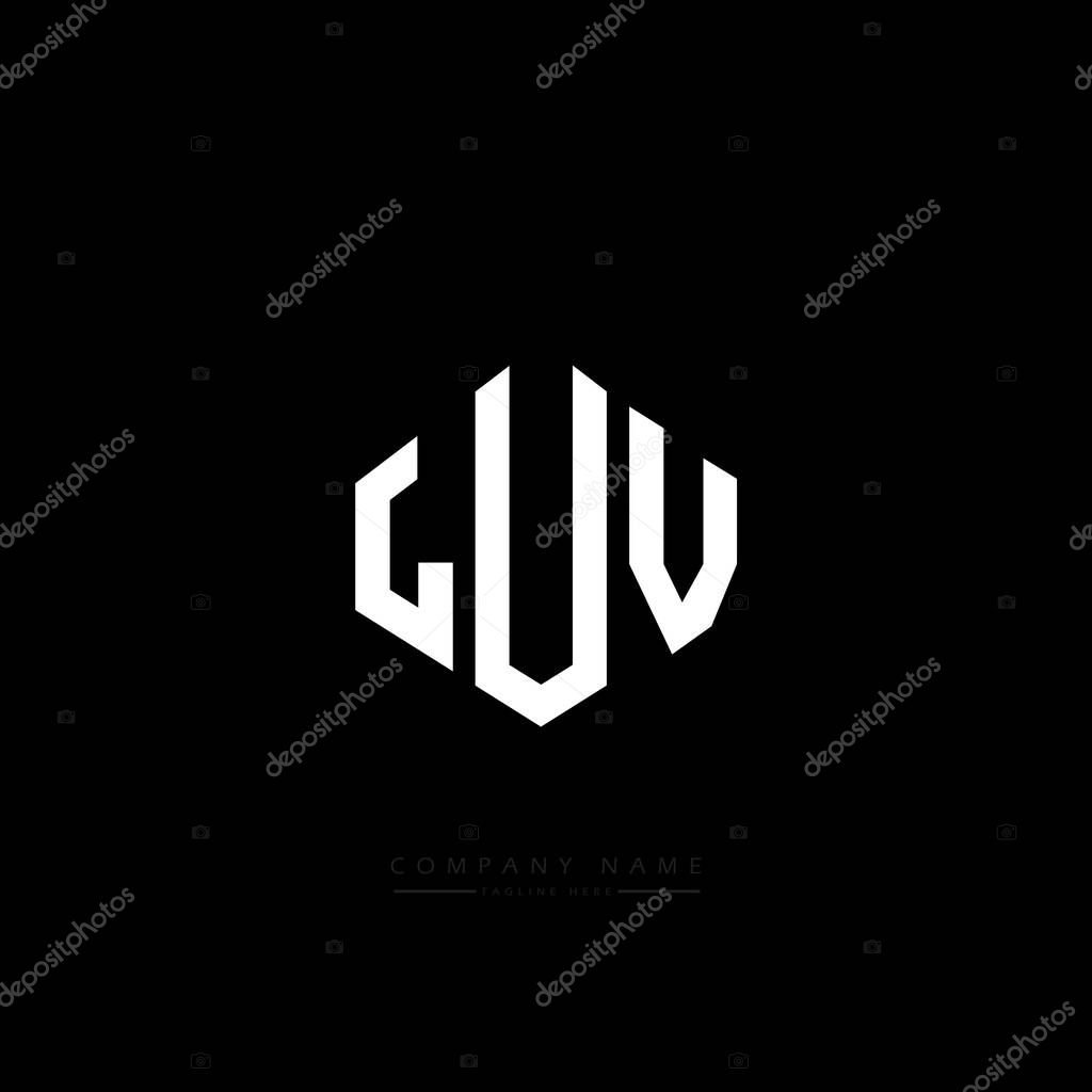 LUV letter logo design with polygon shape. LUV polygon and cube shape ...