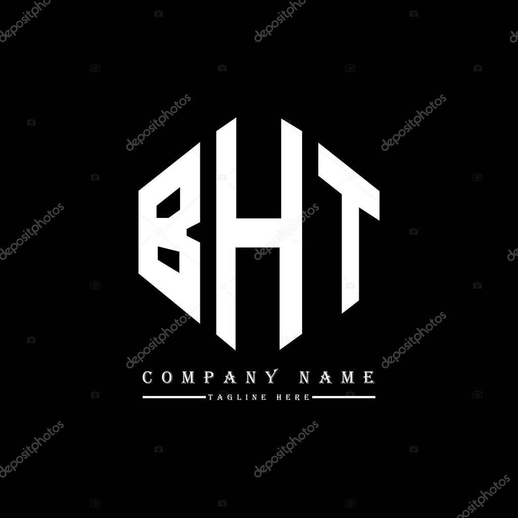 BHT letter logo design with polygon shape. BHT polygon and cube shape ...