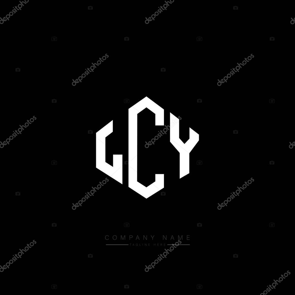 LCY letter logo design with polygon shape. LCY polygon and cube shape ...