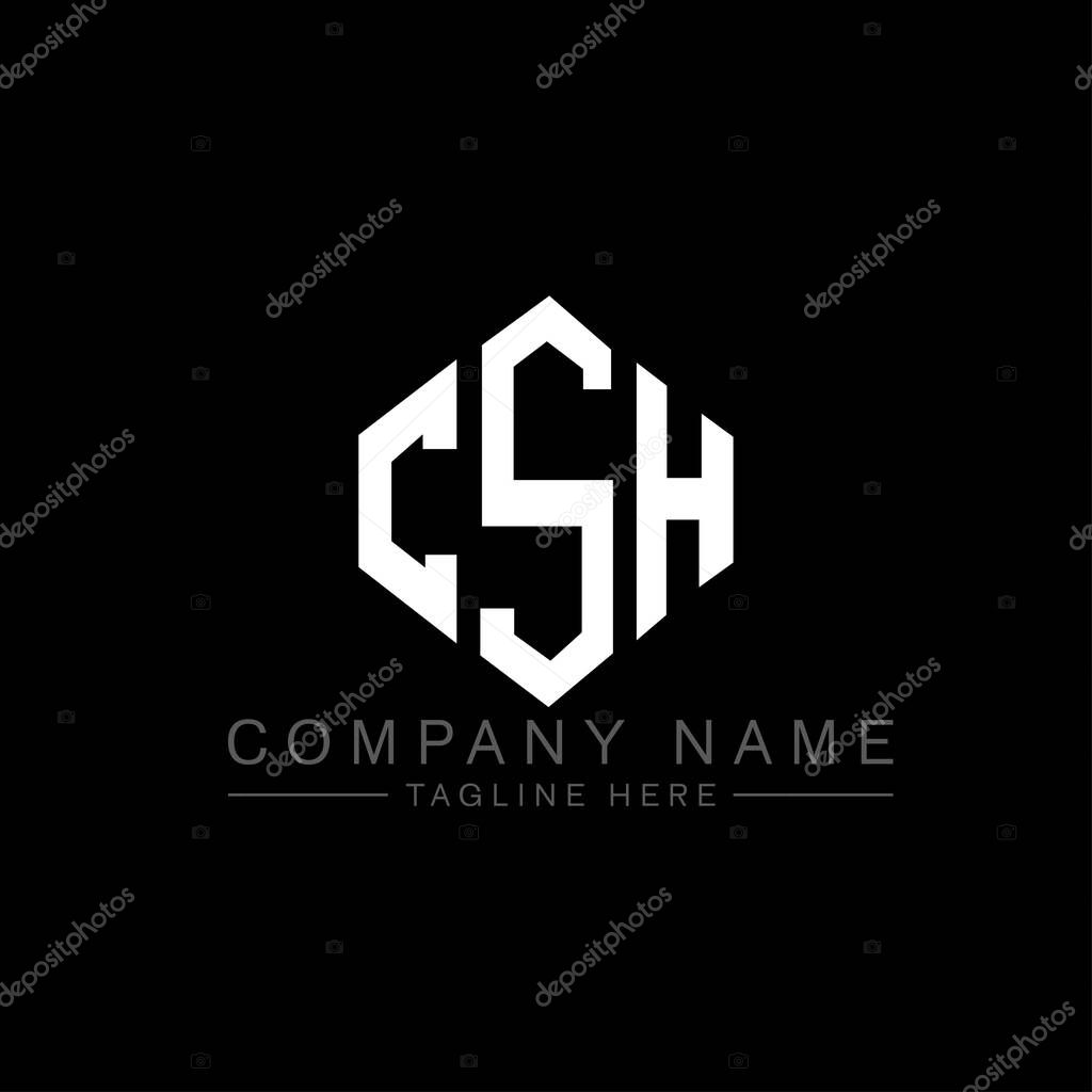 CSH letter logo design with polygon shape. CSH polygon and cube shape ...