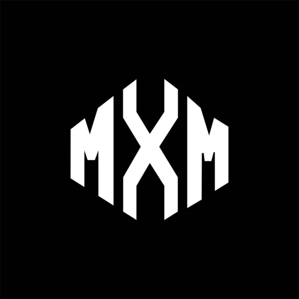 Diseño del logotipo de la letra MXM con forma de polígono. Diseño del ...