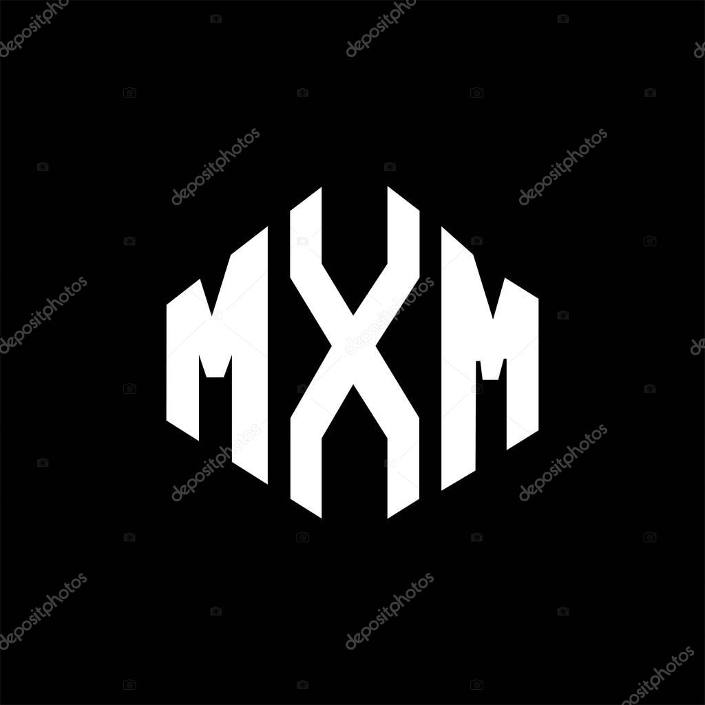 Diseño del logotipo de la letra MXM con forma de polígono. Diseño del logotipo en forma de ...