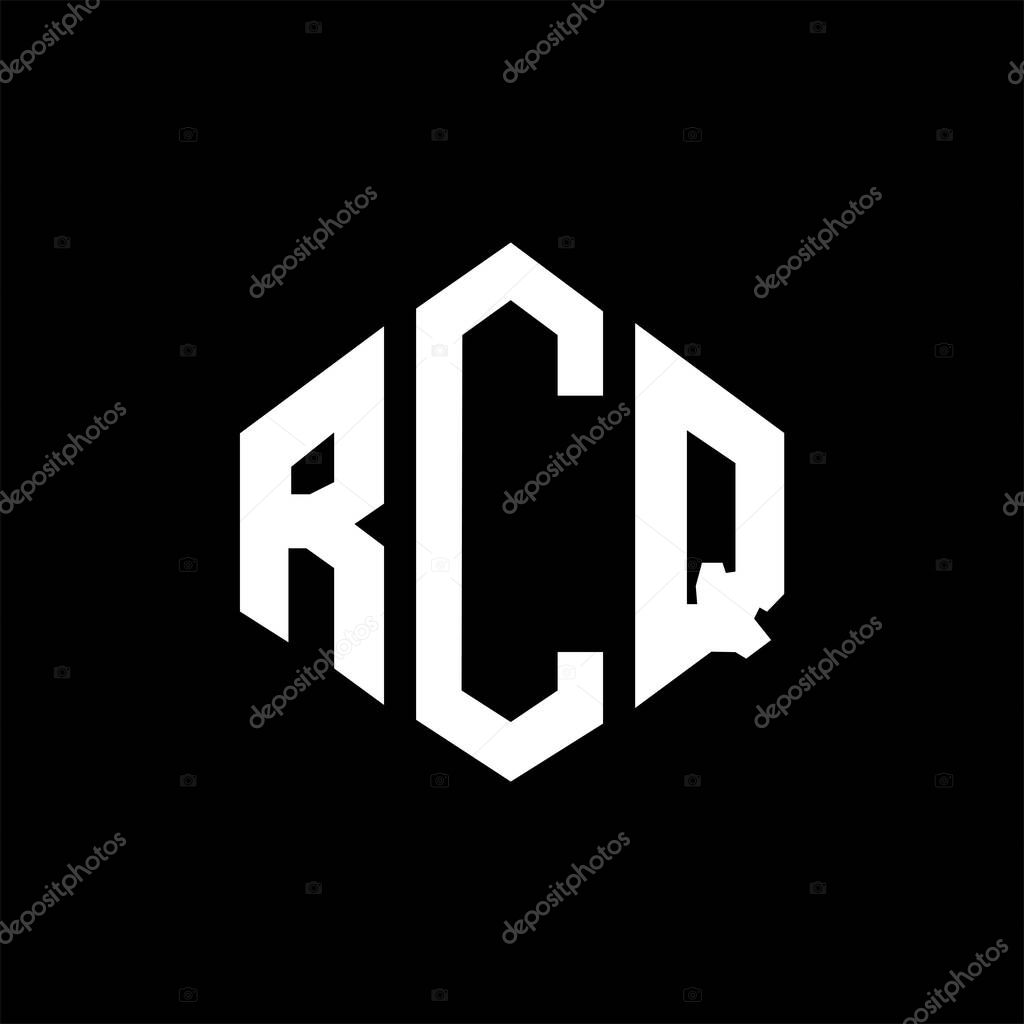 Diseño del logotipo de la letra RCQ con forma de polígono. Diseño del ...