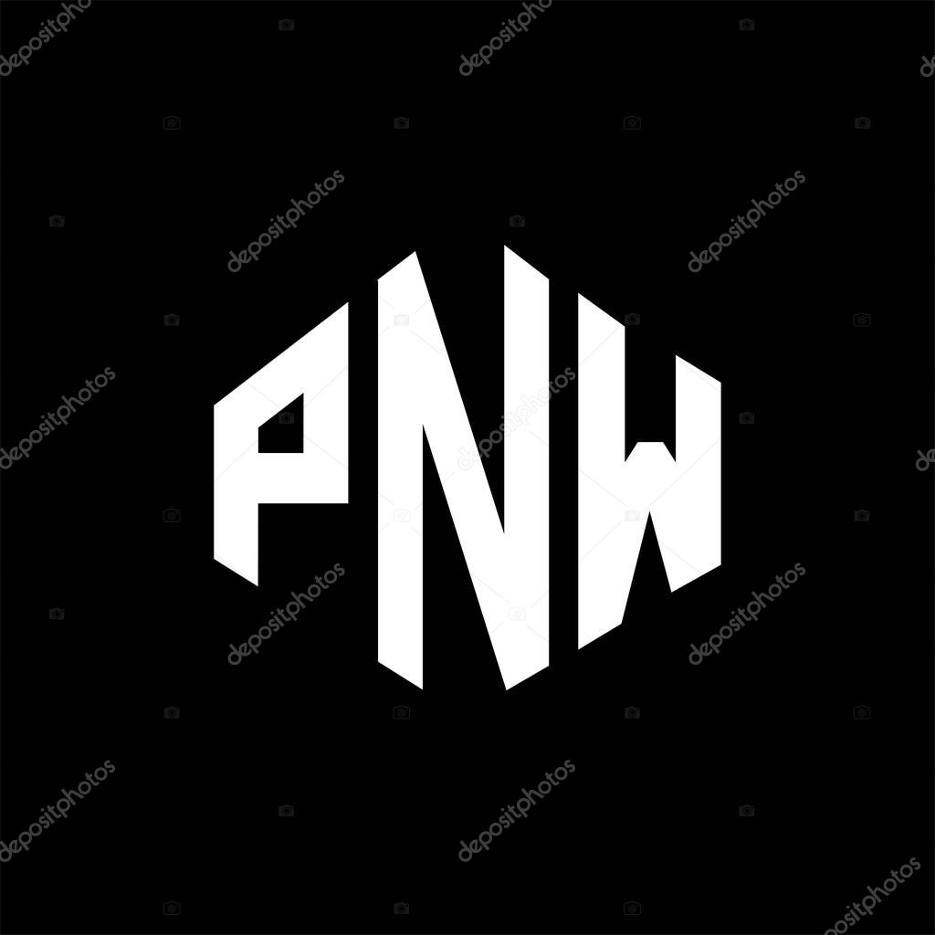 PNW letter logo design with polygon shape. PNW polygon and cube shape ...