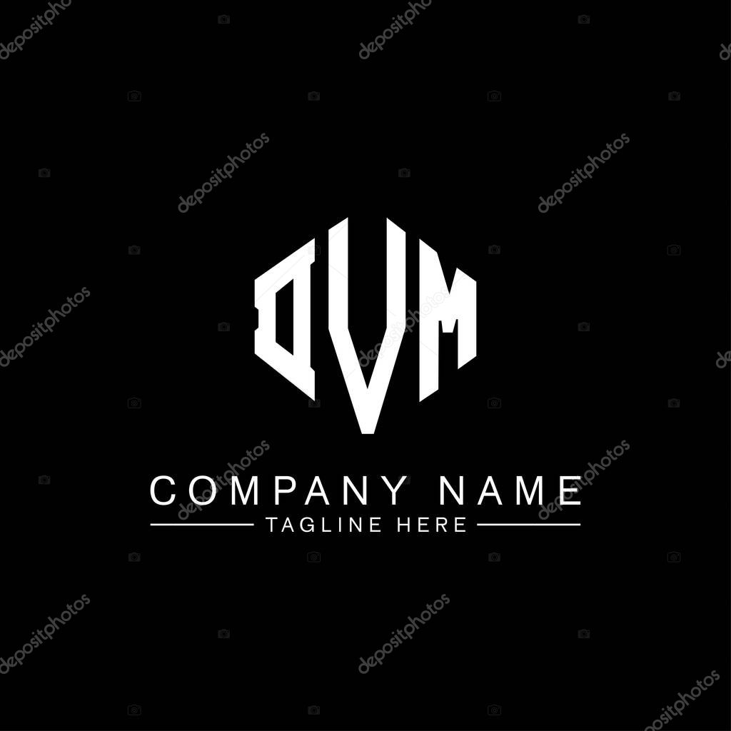 DVM letter logo design with polygon shape. DVM polygon and cube shape ...