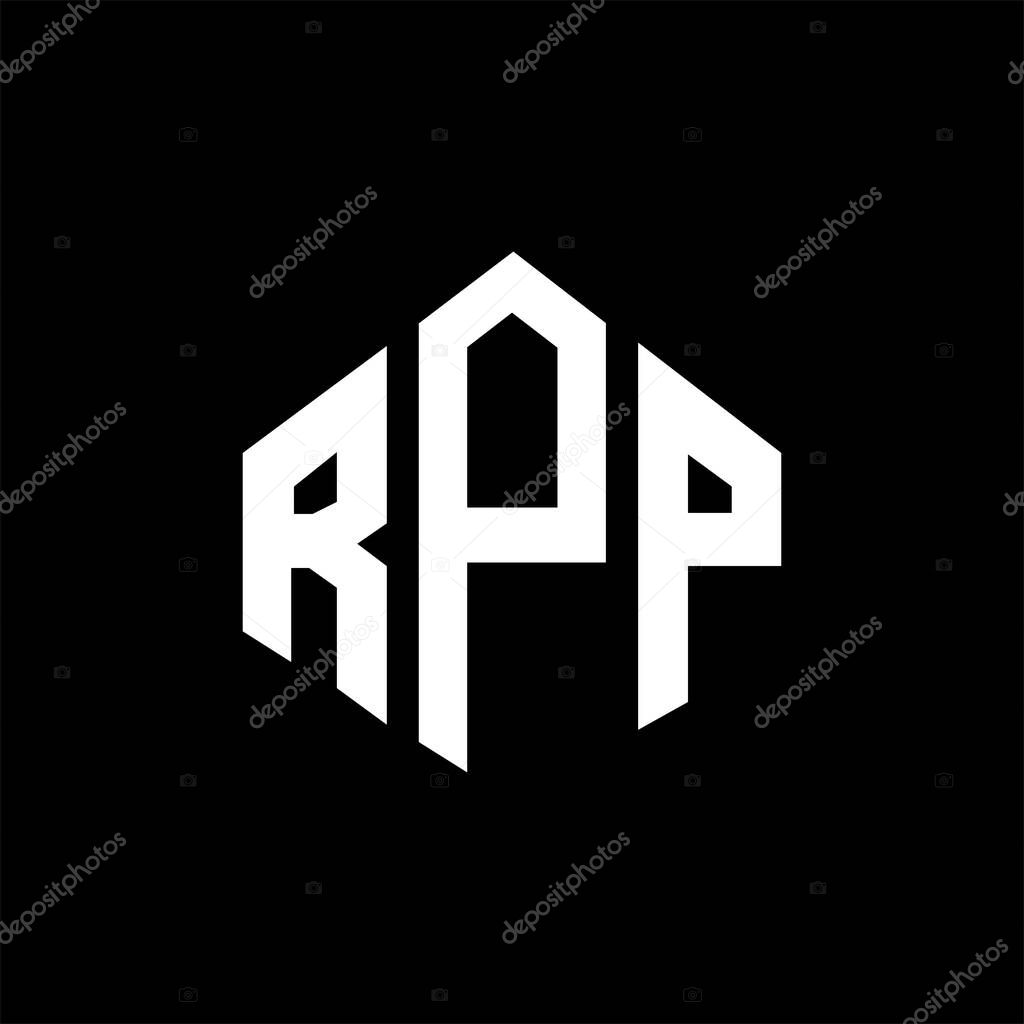 RPP letter logo design with polygon shape. RPP polygon and cube shape ...