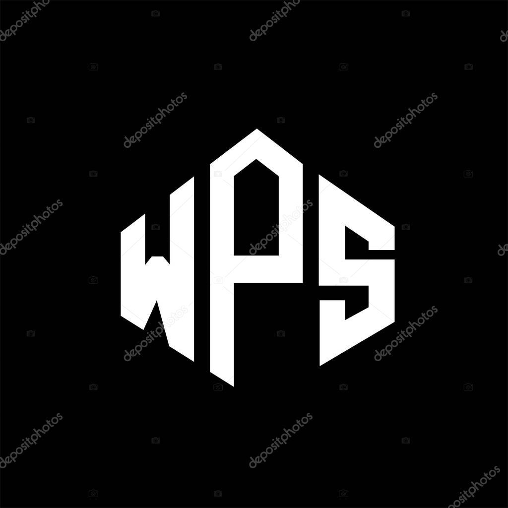 WPS letter logo design with polygon shape. WPS polygon and cube shape logo design. WPS hexagon ...