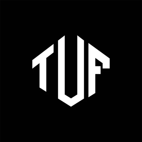 TUF letter logo design with polygon shape. TUF polygon and cube shape ...