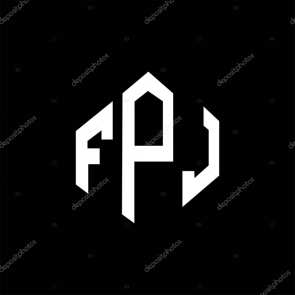 FPJ letter logo design with polygon shape. FPJ polygon and cube shape ...