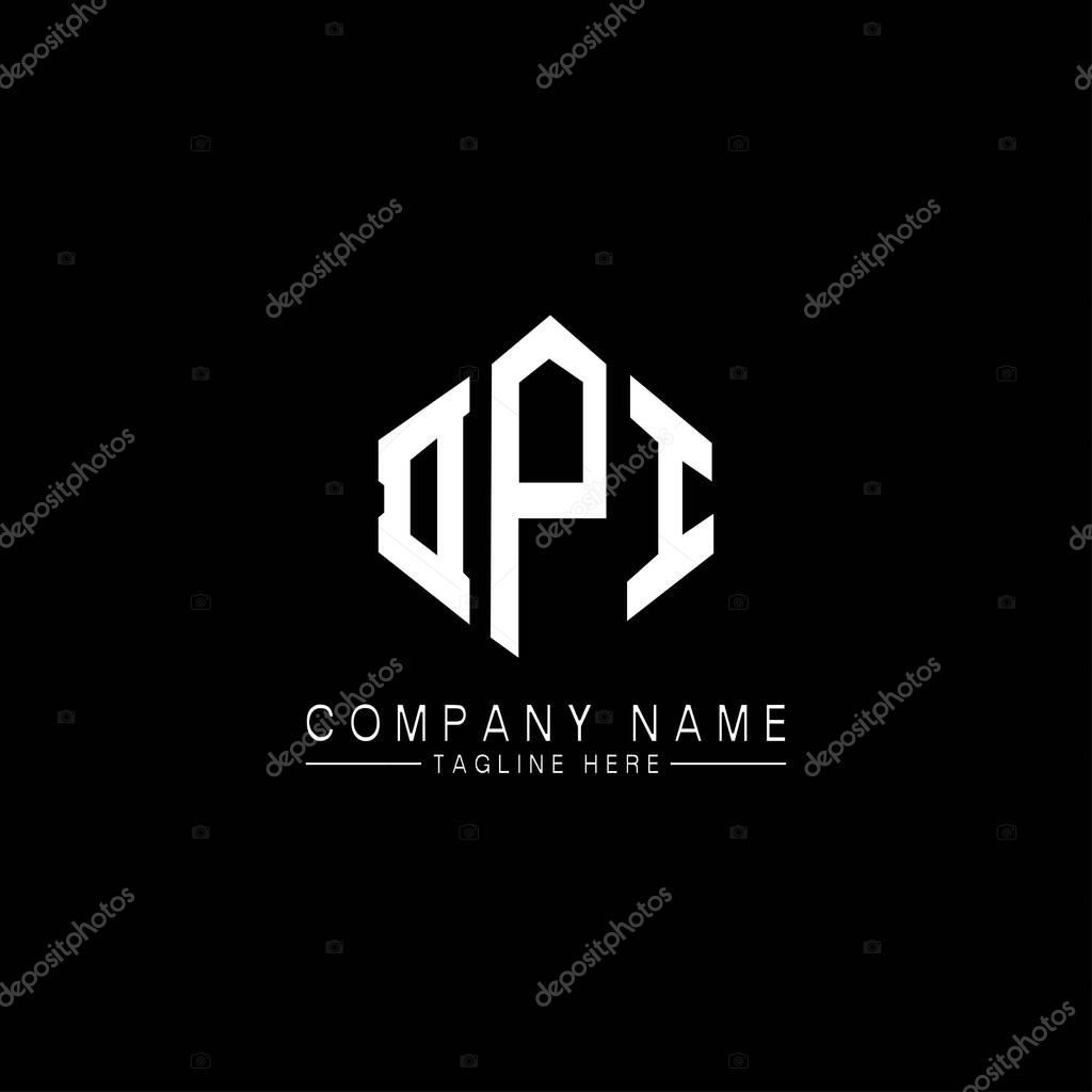 DPI letter logo design with polygon shape. DPI polygon and cube shape ...