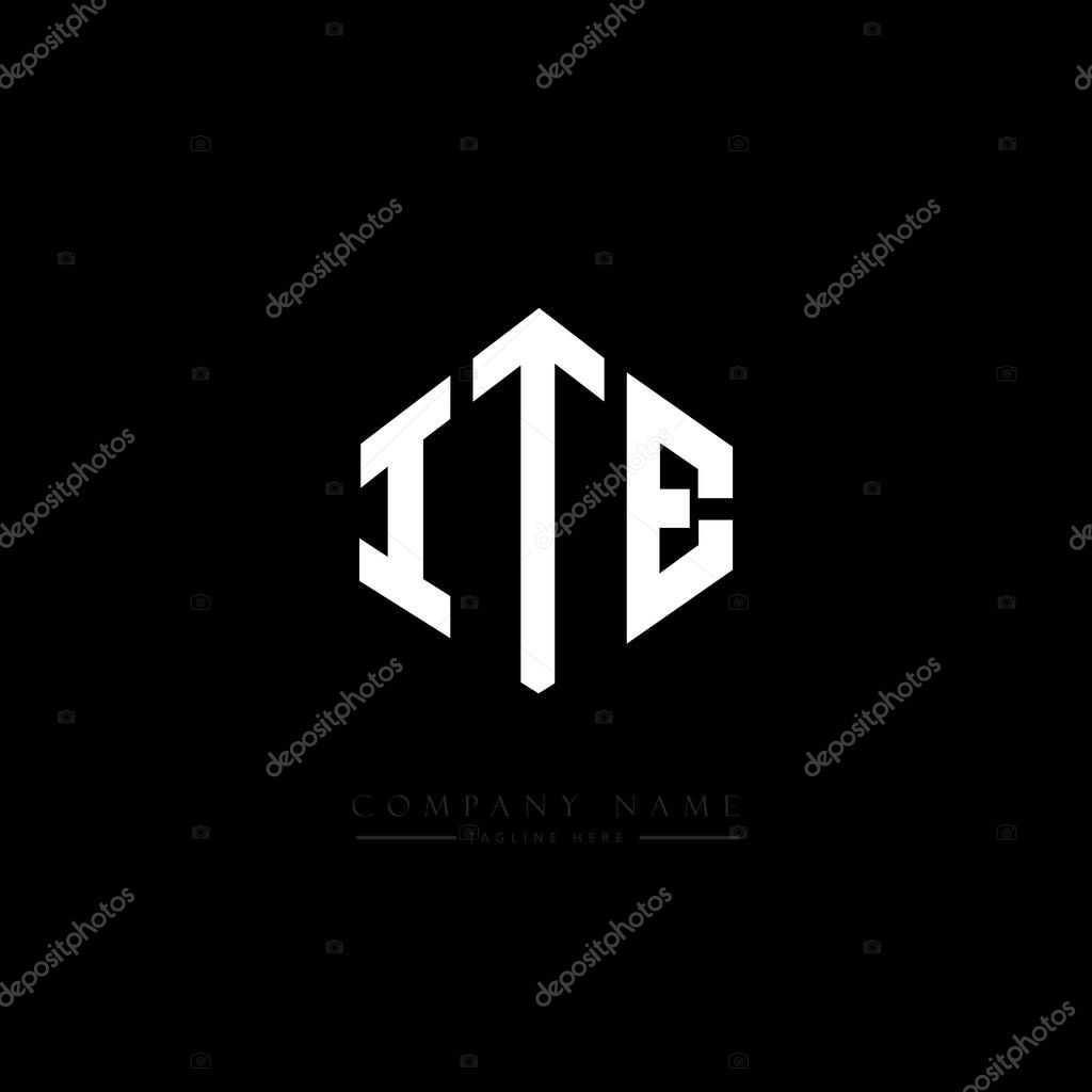 ITE letter logo design with polygon shape. ITE polygon and cube shape ...