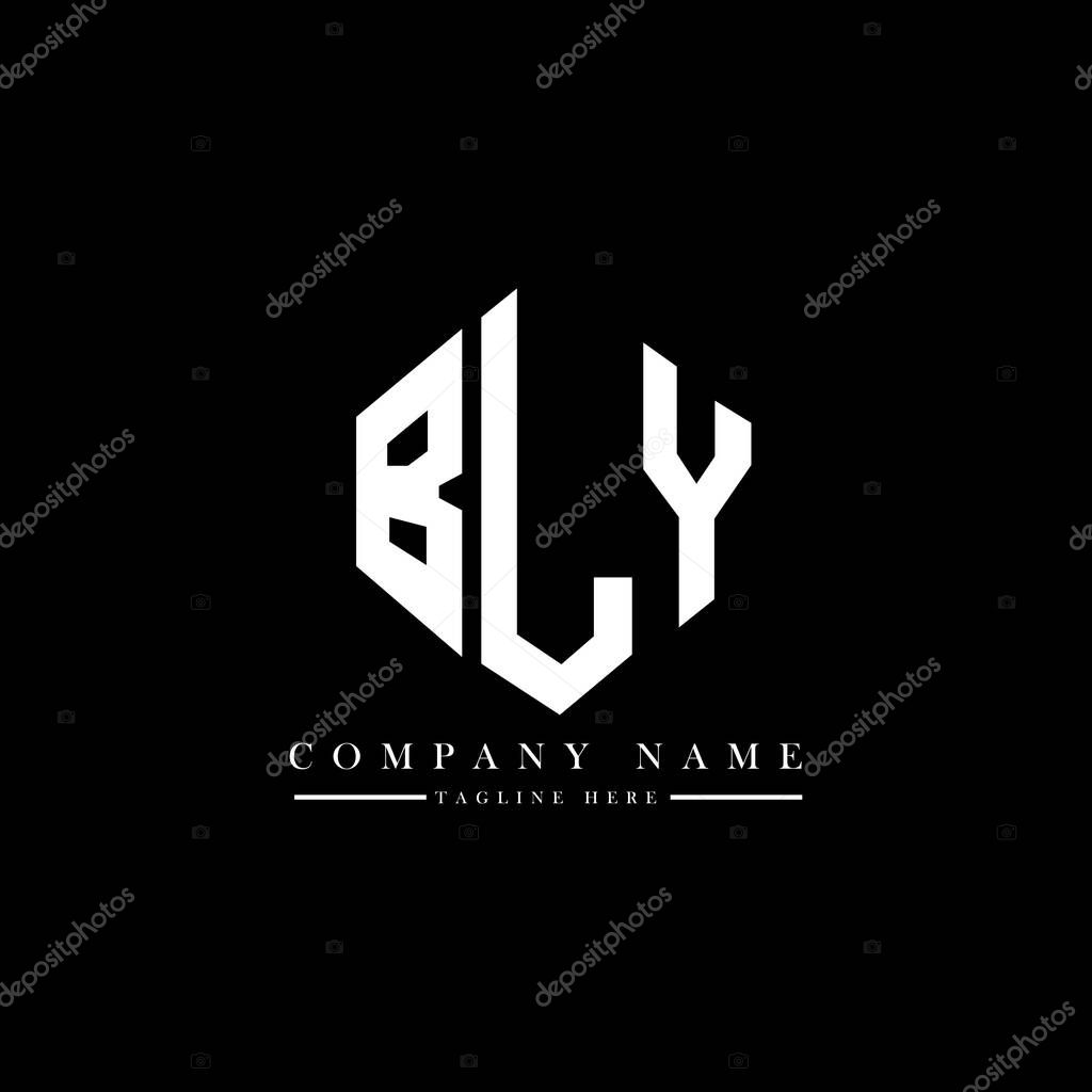 Diseño del logotipo de la letra BLY con forma de polígono. Diseño del ...