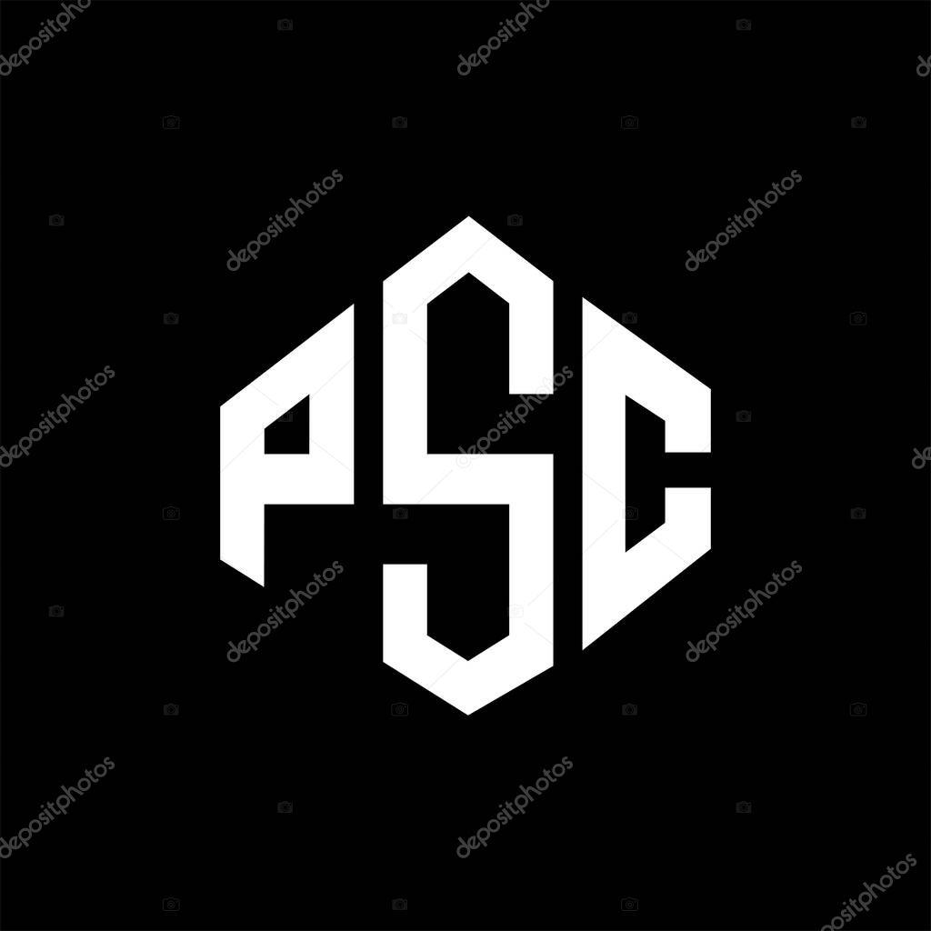 PSC letter logo design with polygon shape. PSC polygon and cube shape logo design. PSC hexagon ...